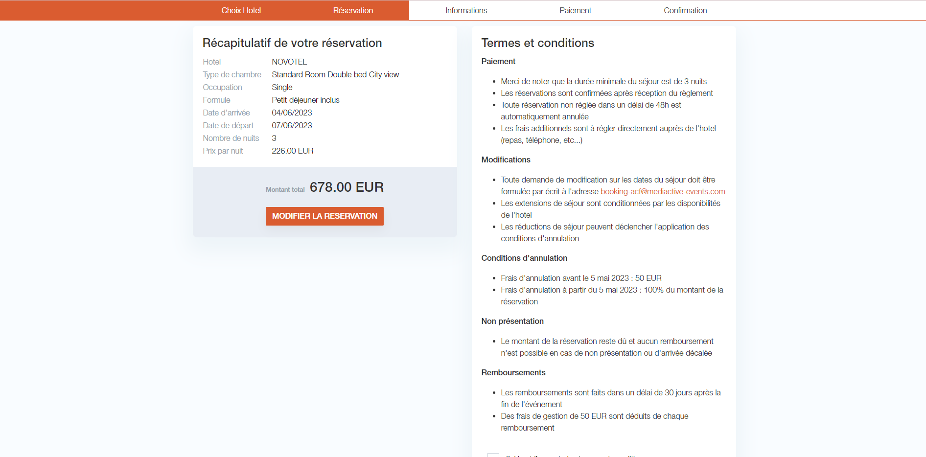 Réservation de chambres - Mediactive Solutions